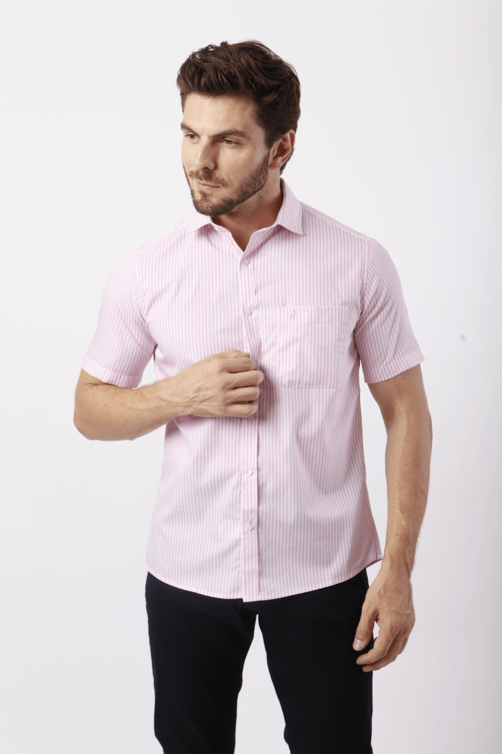 Camisa Custom Manga Curta Rosa - Camelo
