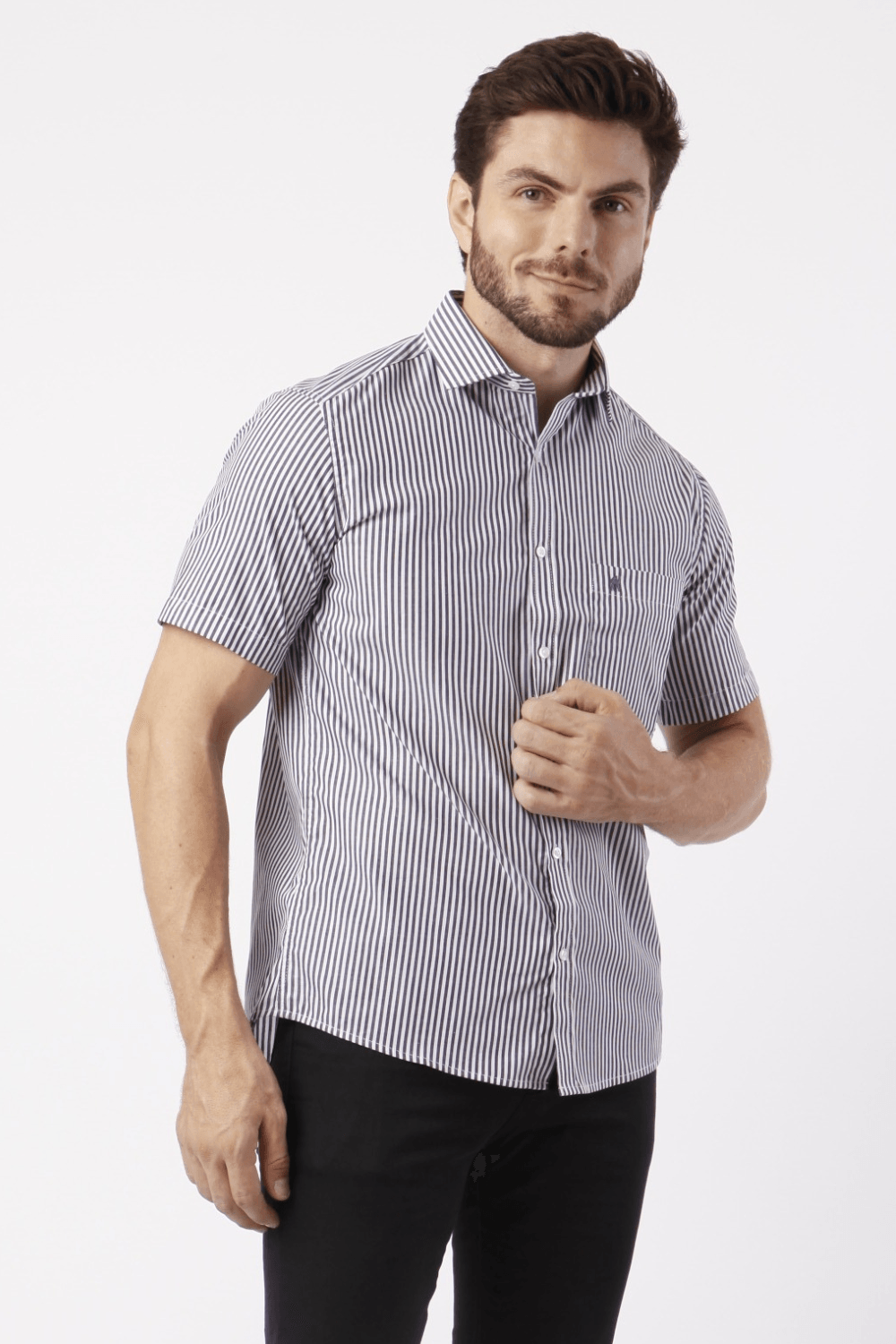 Camisa custom m/c Preto - Camelo